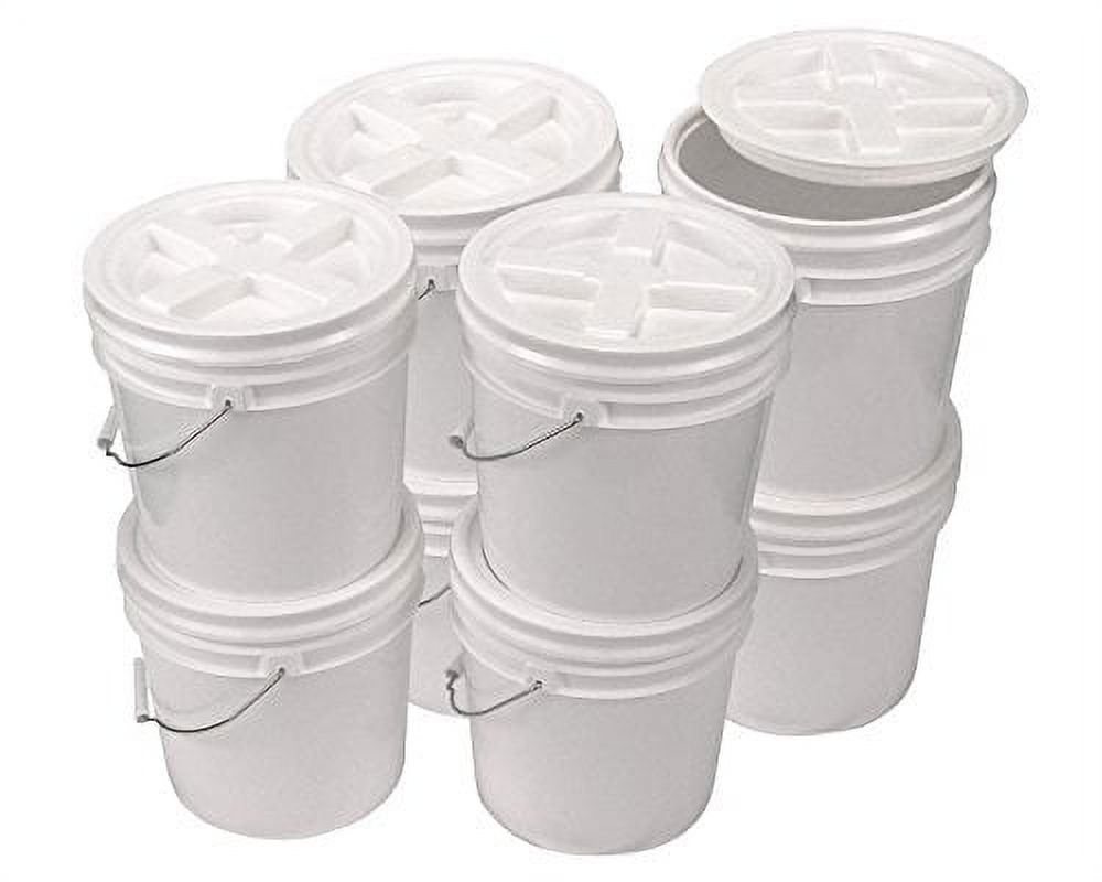 Bucket Kit, Eight White 2 Gallon Buckets with White Gamma Seal Lids ...