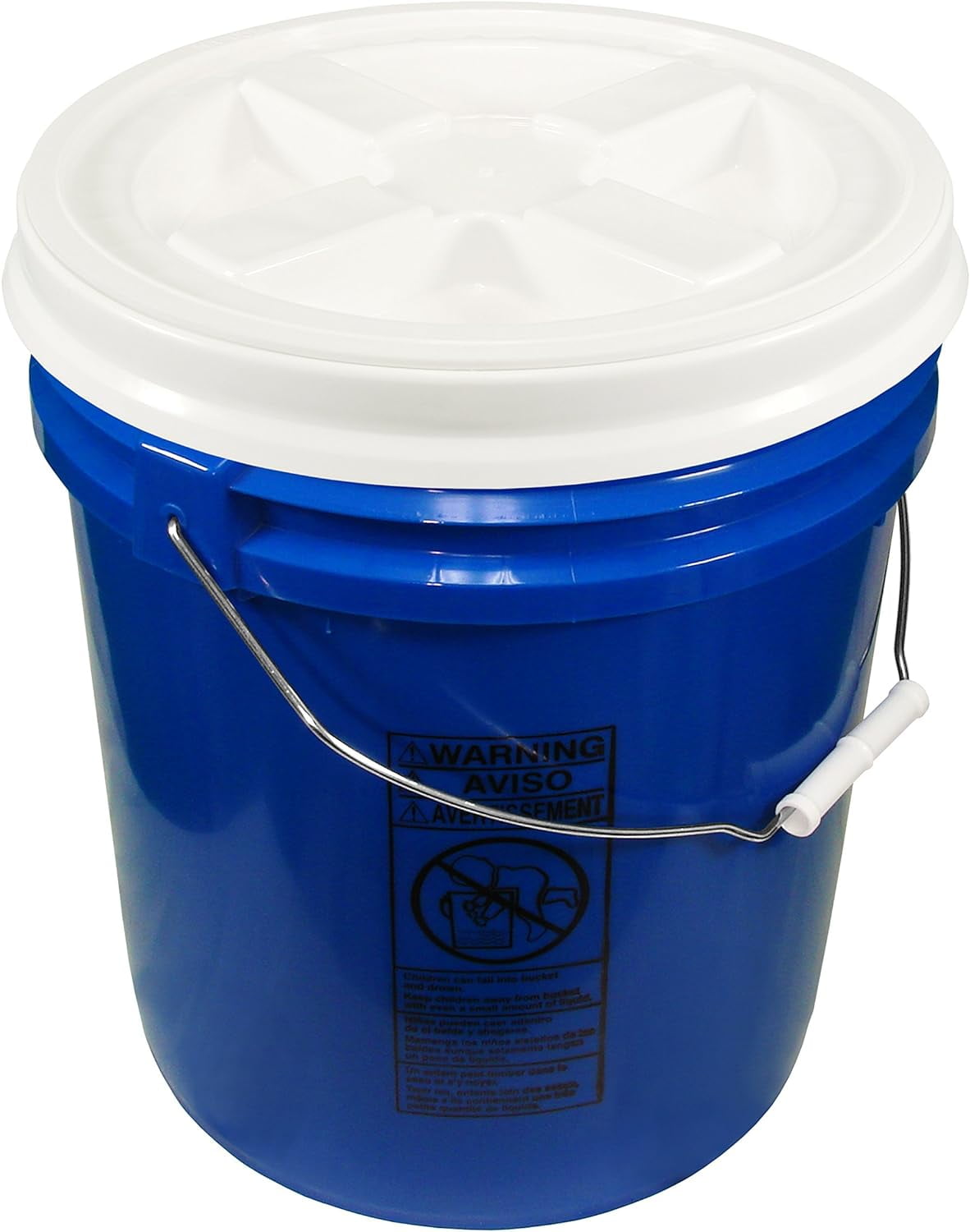 Bucket Kit, One Blue 5 Gallon Bucket 90 mil with White Gamma Seal Lid ...