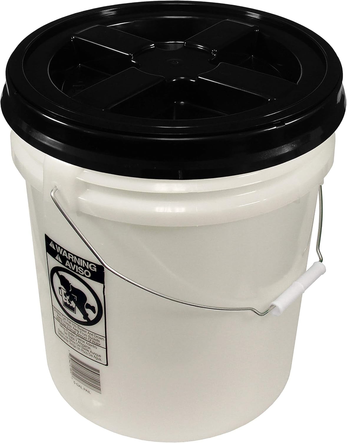 Bucket Kit, One Natural 5 Gallon 90 mil Bucket with Black Gamma Seal ...