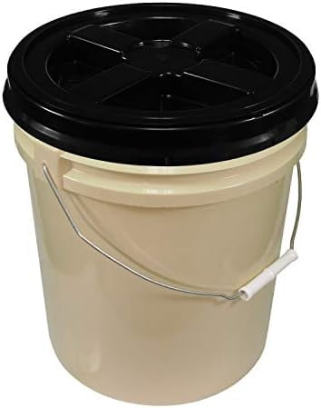 Bucket Kit, One Tan 5 Gallon 90 mil Bucket with Black Gamma Seal Lid ...