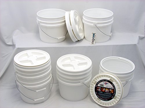 Bucket Kit, Six 3.5 Gallon Buckets with White Gamma Seals - Walmart.com