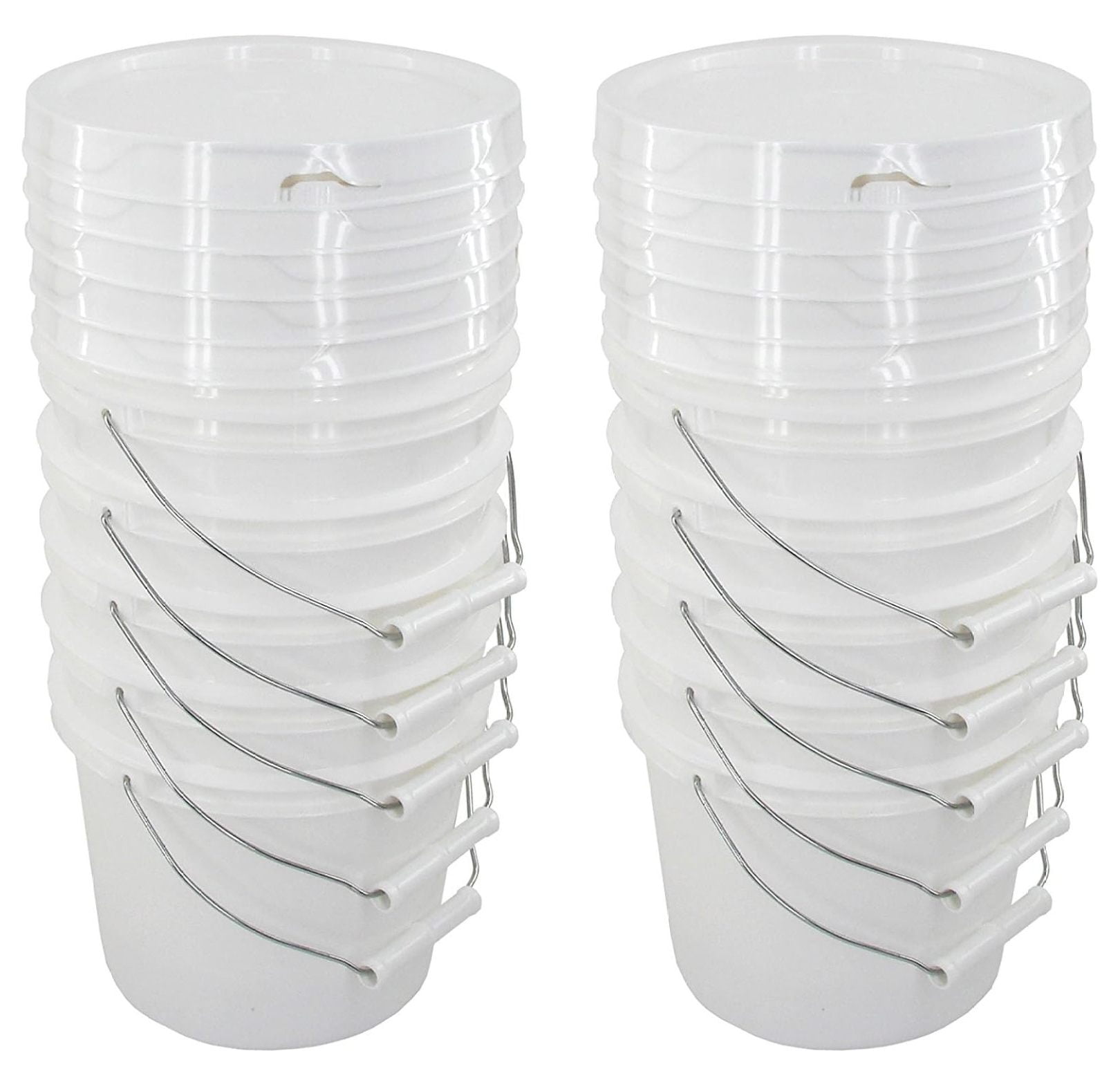 Bucket Kit, Ten 1 Gallon Buckets with White Snap-on Lids - Walmart.com