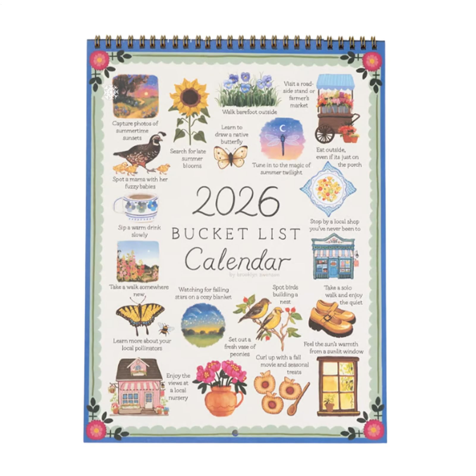 Bucket List Calendar 2026, Aesthetic Art Wall Calendar 2026 For Women ...