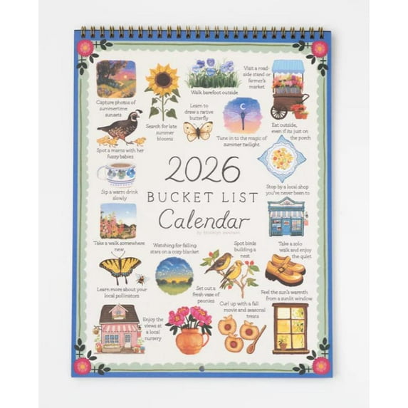 Bucket List Calendar 2026 with Stickers, Family Planner Calendar 2026 ...