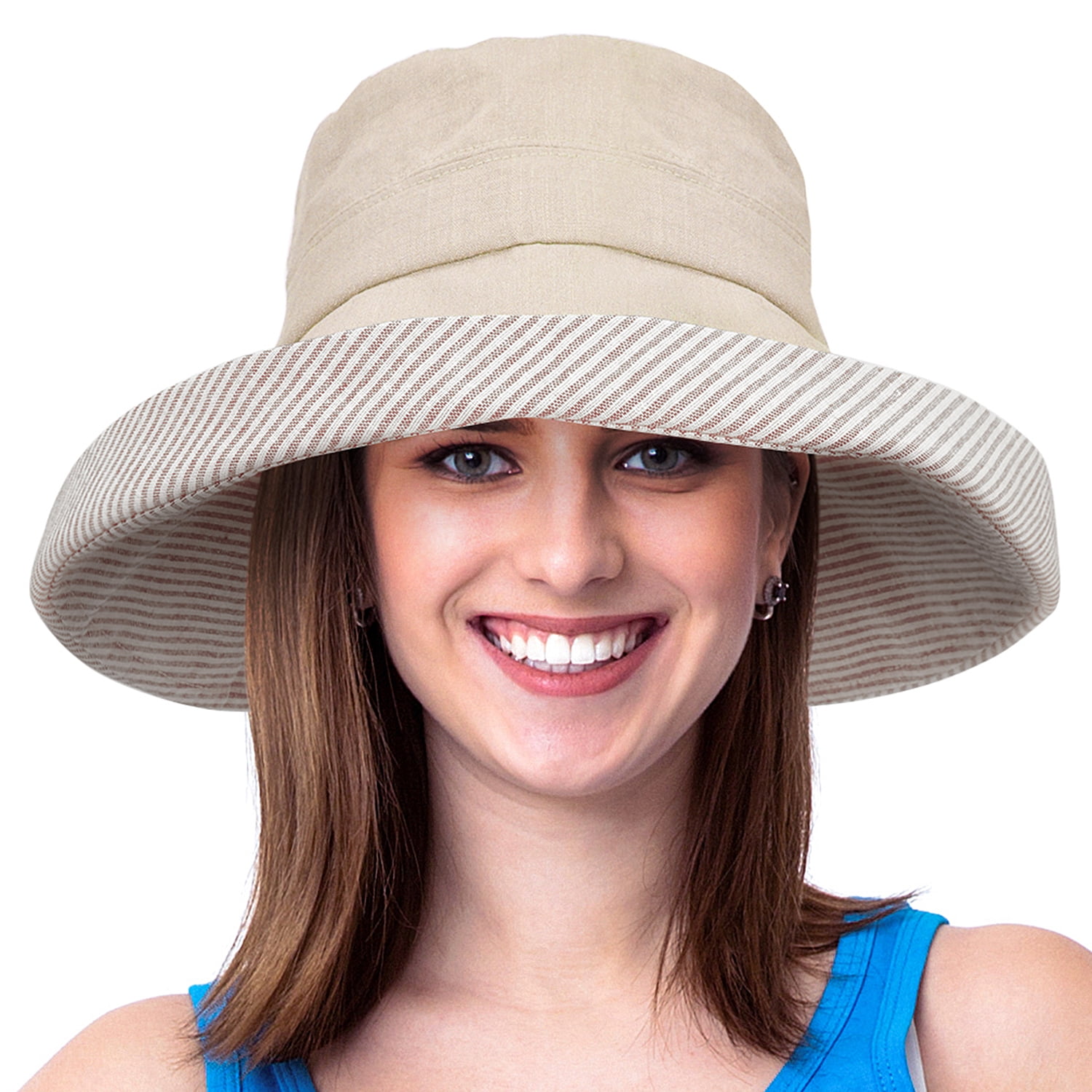 Bucket Sun Hat Cute Cap for Women Fashion Fold-up Brim Packable Summer ...