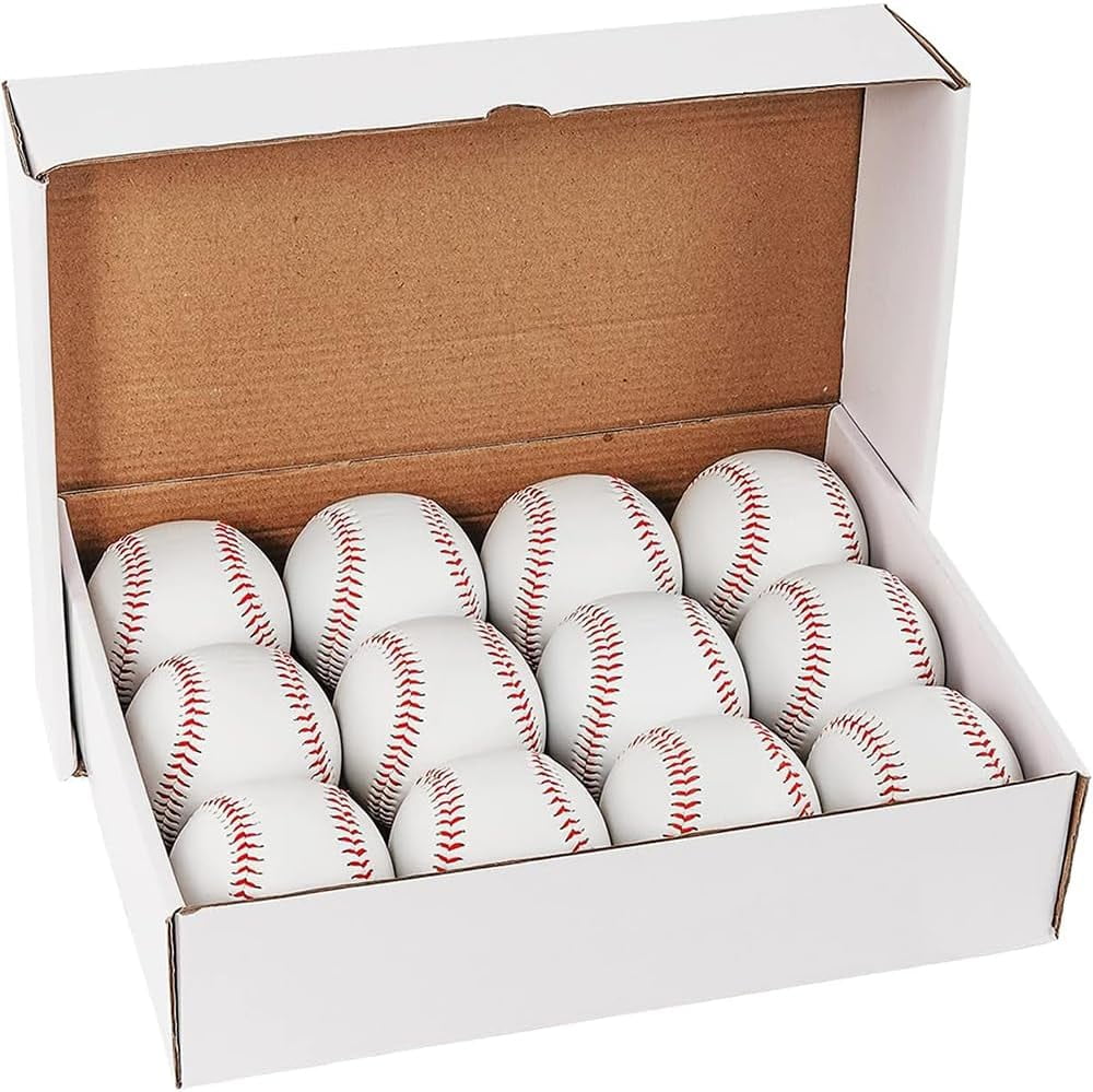 Bucket of Leather Baseballs - Standard Size, 12 Pack Unmarked & Soft 9 ...