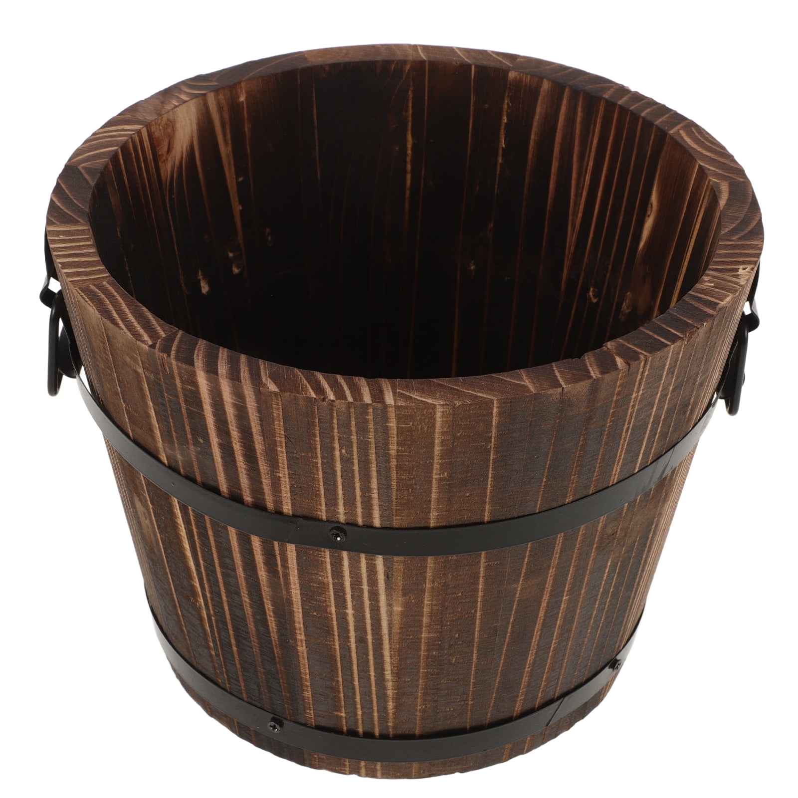 Bucket with Handle Home Accessory Rice Container Pantry Storage Brown ...