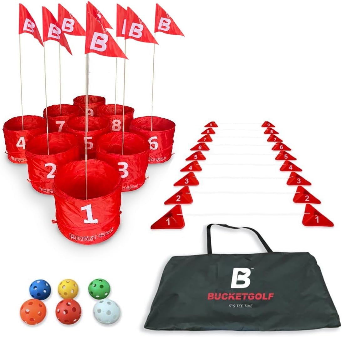 BucketGolf Pro Lawn Backyard 9-Hole Course: The Ultimate Golf Ball ...
