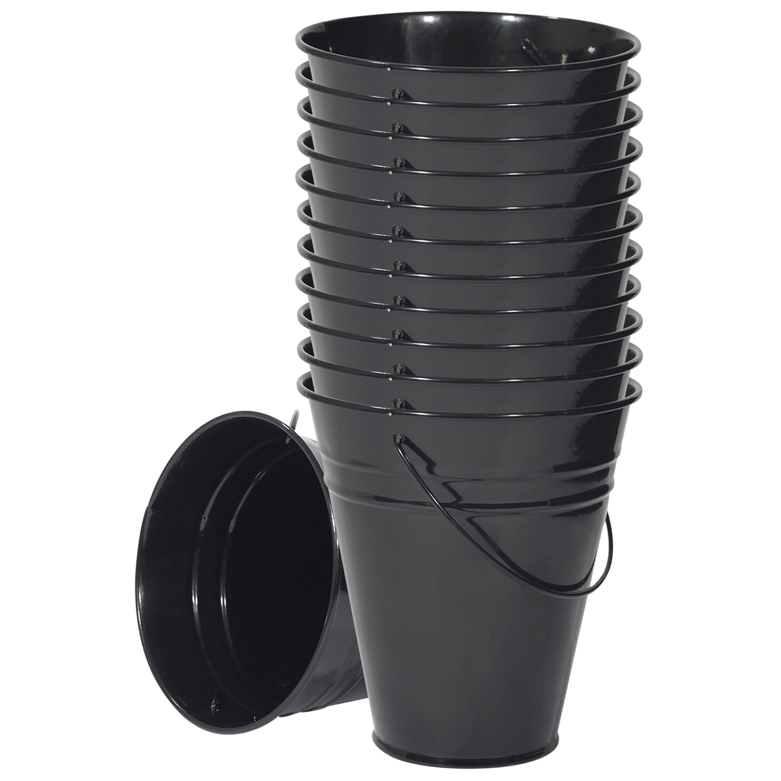 Buckets Large Galvanized - 12 PCS (Black) - Walmart.com