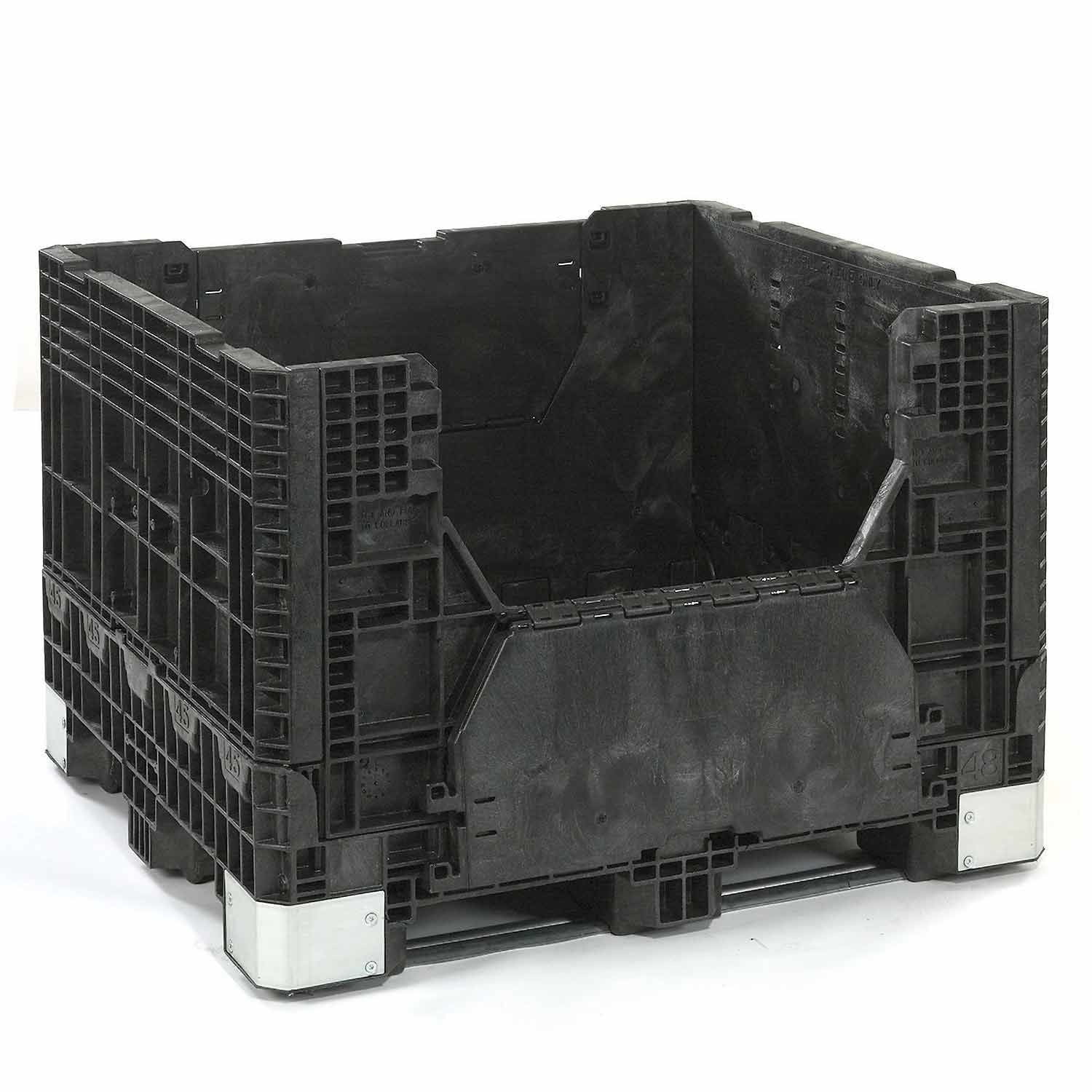 Buckhorn 48 x 45 x 34 in. Folding Bulk Shipping Container, Black - 2500 ...