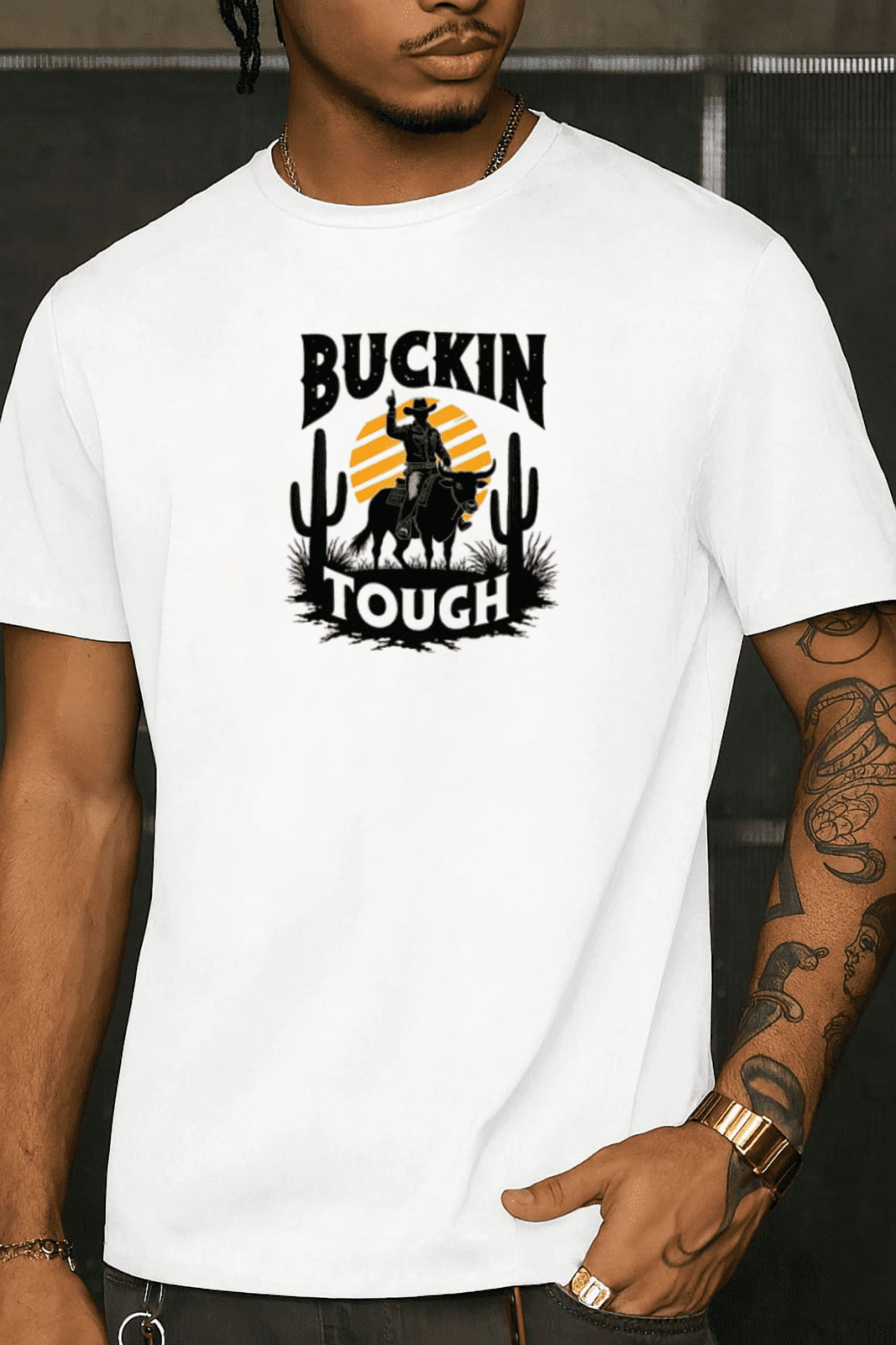 Buckin Tough Cowboy Bull Riding Western Style Graphic Unisex T-Shirt ...