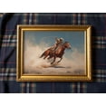 Bucking Bronco Western Cowboy Horse Rodeo Scene Rustic Ranch Decor ...