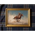 Bucking Bronco Western Cowboy Horse Rodeo Scene Rustic Ranch Style ...