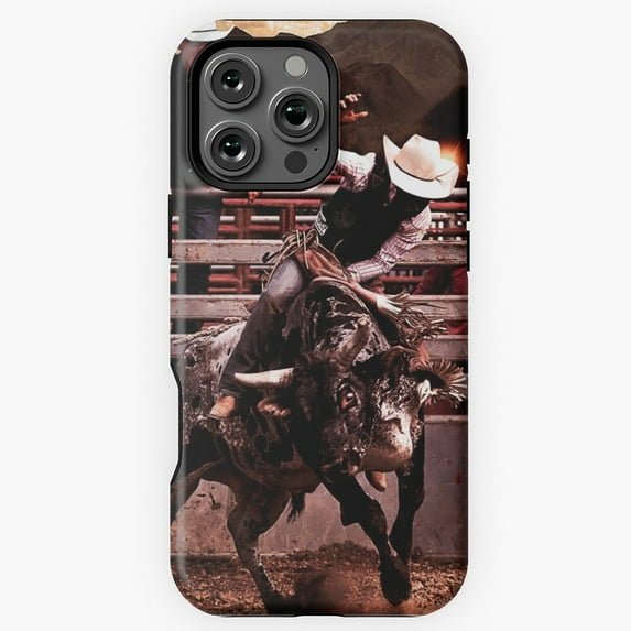 Bucking Bull Western Rodeo Graphic iPhone Case 17 16 15 14 13 12 11 Pro ...