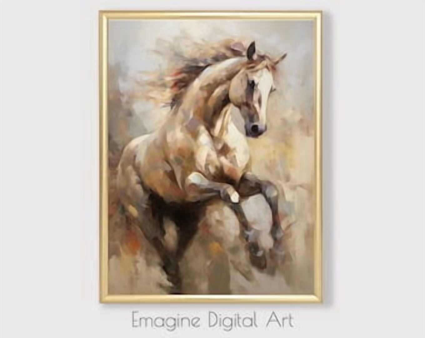 Bucking Palomino Stallion Art, Wild Horse PaintingPoster, Poster Only ...