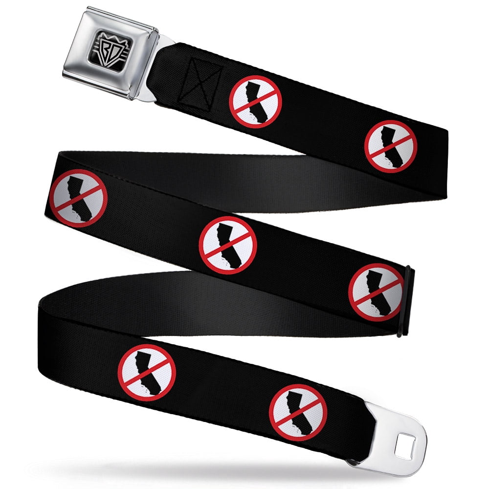 Buckle-Down Belt, Seatbelt Buckle Belt, Anti California Logo Black Red ...