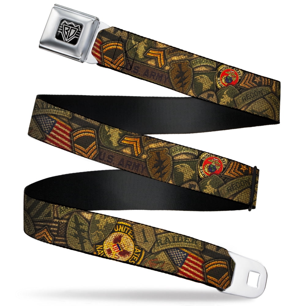 Buckle-Down Belt, Seatbelt Buckle Belt, Armed Forces Military Badges ...
