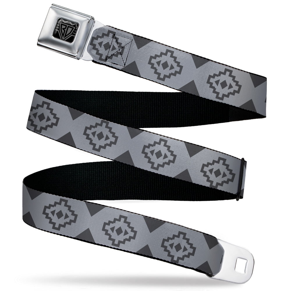 Buckle-Down Belt, Seatbelt Buckle Belt, Aztec Pattern Tonal Grays ...