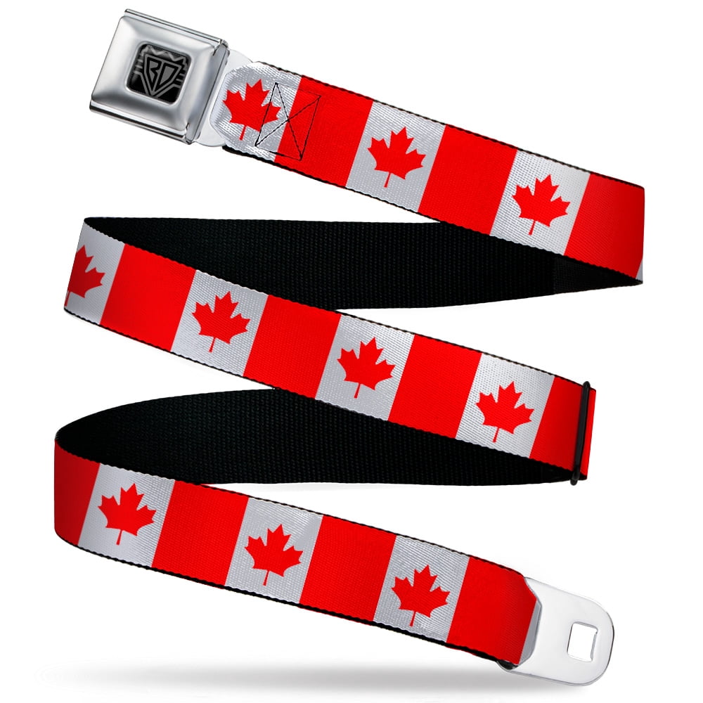 Buckle-Down Belt, Seatbelt Buckle Belt, Canada Flag Continuous, Youth ...