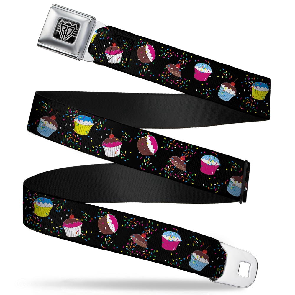 Buckle-Down Belt, Seatbelt Buckle Belt, Cupcake Sprinkles Black Multi ...
