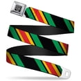 Buckle-Down Belt, Seatbelt Buckle Belt, Diagonal Stripes Black Green ...