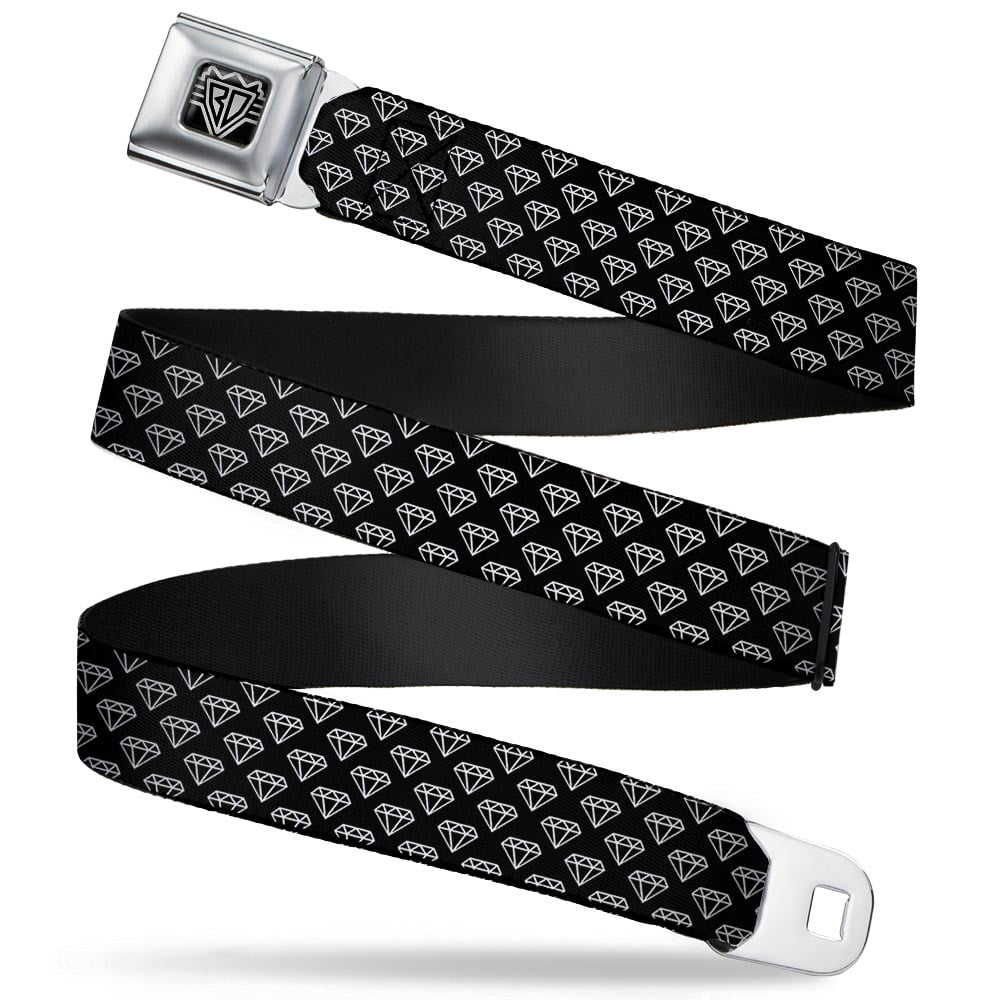 Buckle-Down Belt, Seatbelt Buckle Belt, Diamonds Diagonal Lines Black ...