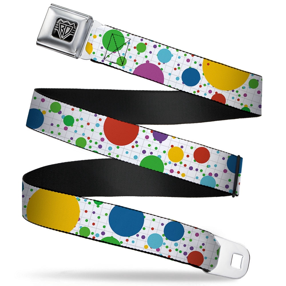 Buckle-Down Belt, Seatbelt Buckle Belt, Dots Grid White Gray Multi ...