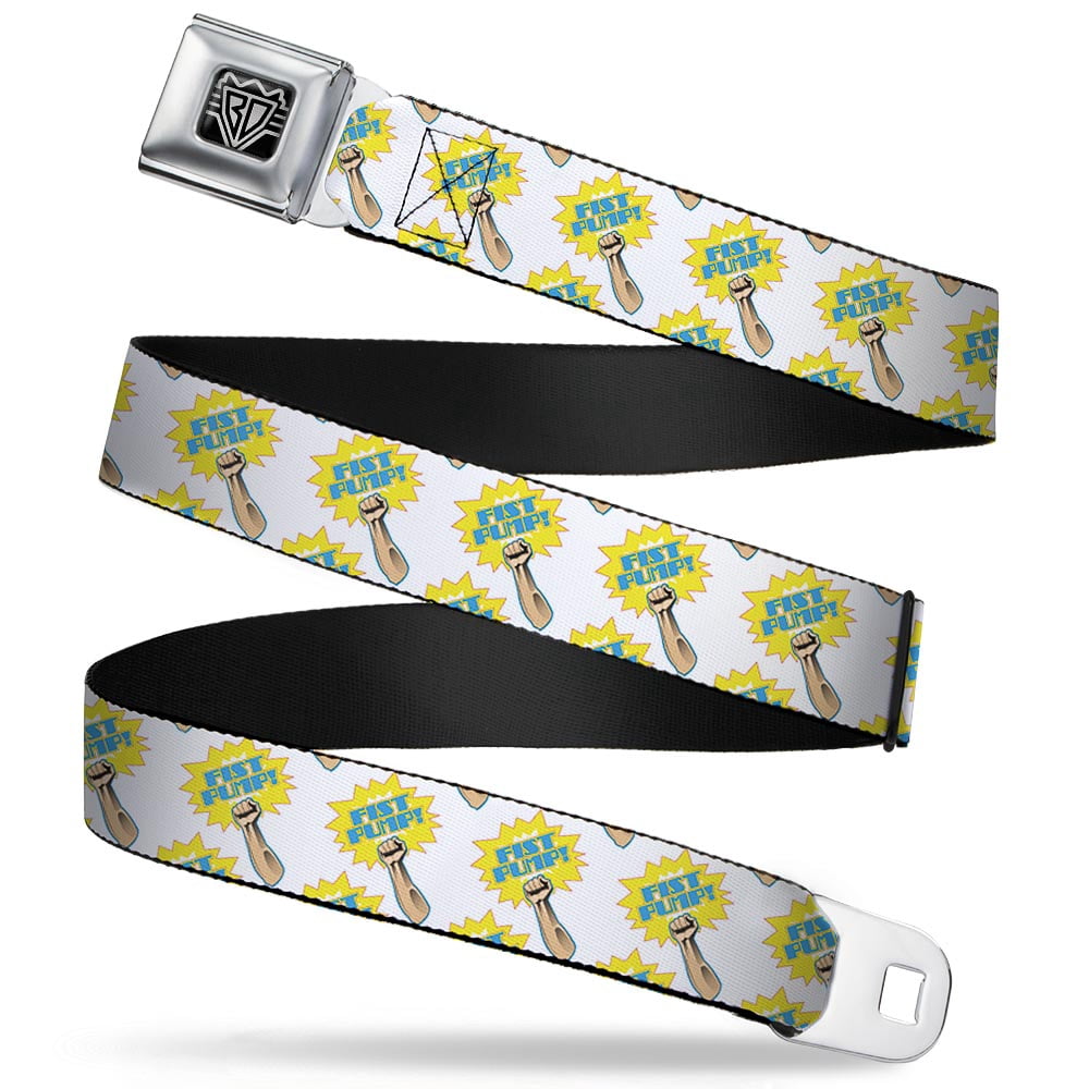 Buckle-Down Belt, Seatbelt Buckle Belt, Fist Pump White Yellow, 30 to ...