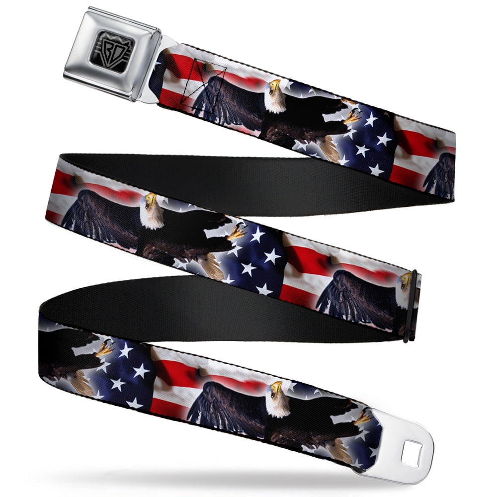 Buckle-Down Belt, Seatbelt Buckle Belt, Flying Eagle American Flag ...