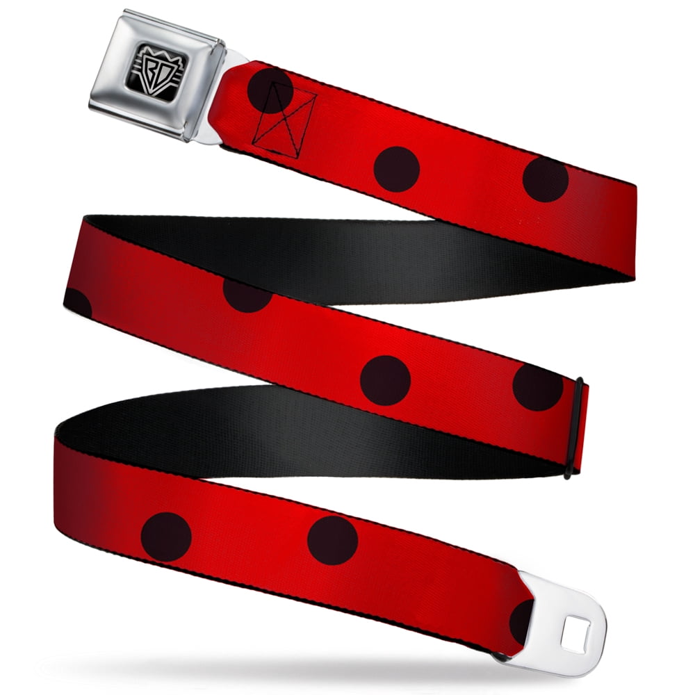 Buckle-Down Belt, Seatbelt Buckle Belt, Lady Bug Dots Red Black, Youth ...