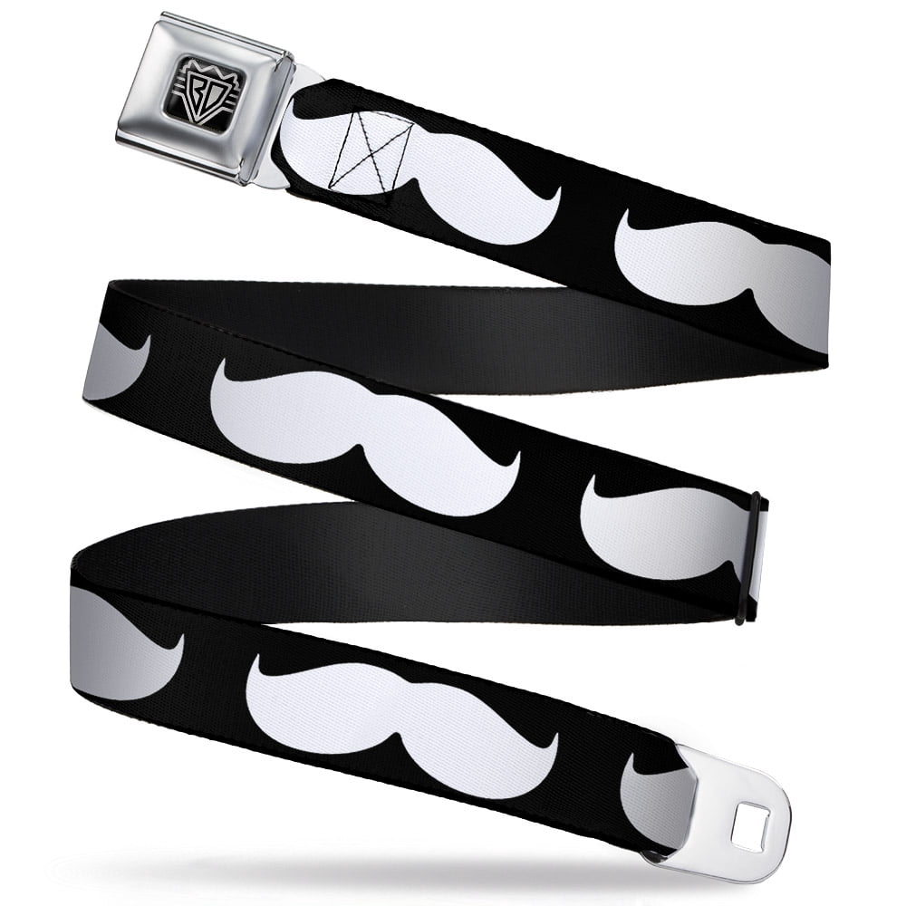 Buckle-Down Belt, Seatbelt Buckle Belt, Mustache Black White, Youth 22 ...