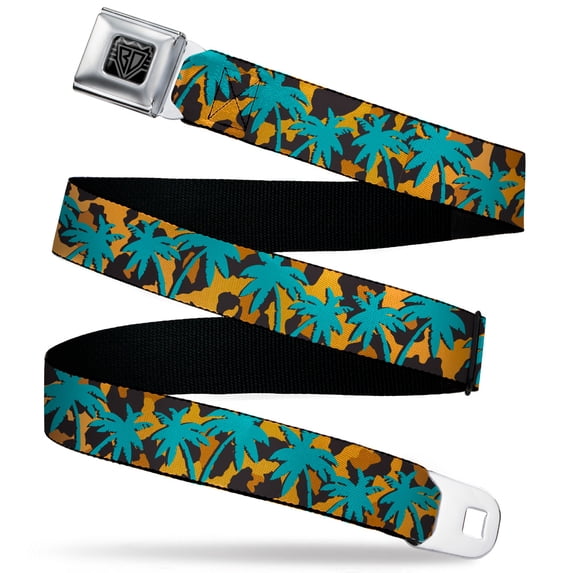 Buckle-Down Belt, Seatbelt Buckle Belt, Palm Tree Silhouette Leopard ...