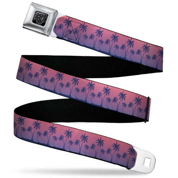 Buckle-Down Belt, Seatbelt Buckle Belt, Palm Treeline Silhouette Pink ...