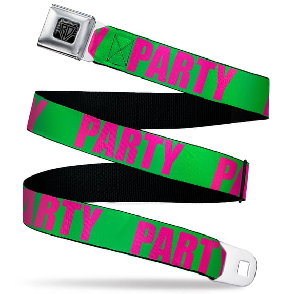 Buckle-Down Belt, Seatbelt Buckle Belt, Party Green Pink, Youth 22 to ...