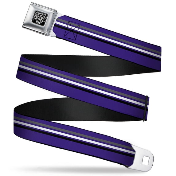 Buckle-Down Belt, Seatbelt Buckle Belt, Racing Stripes Purple Gray ...