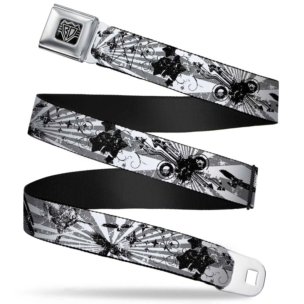 Buckle-Down Belt, Seatbelt Buckle Belt, Rising Sun White Gray, Youth 22 ...