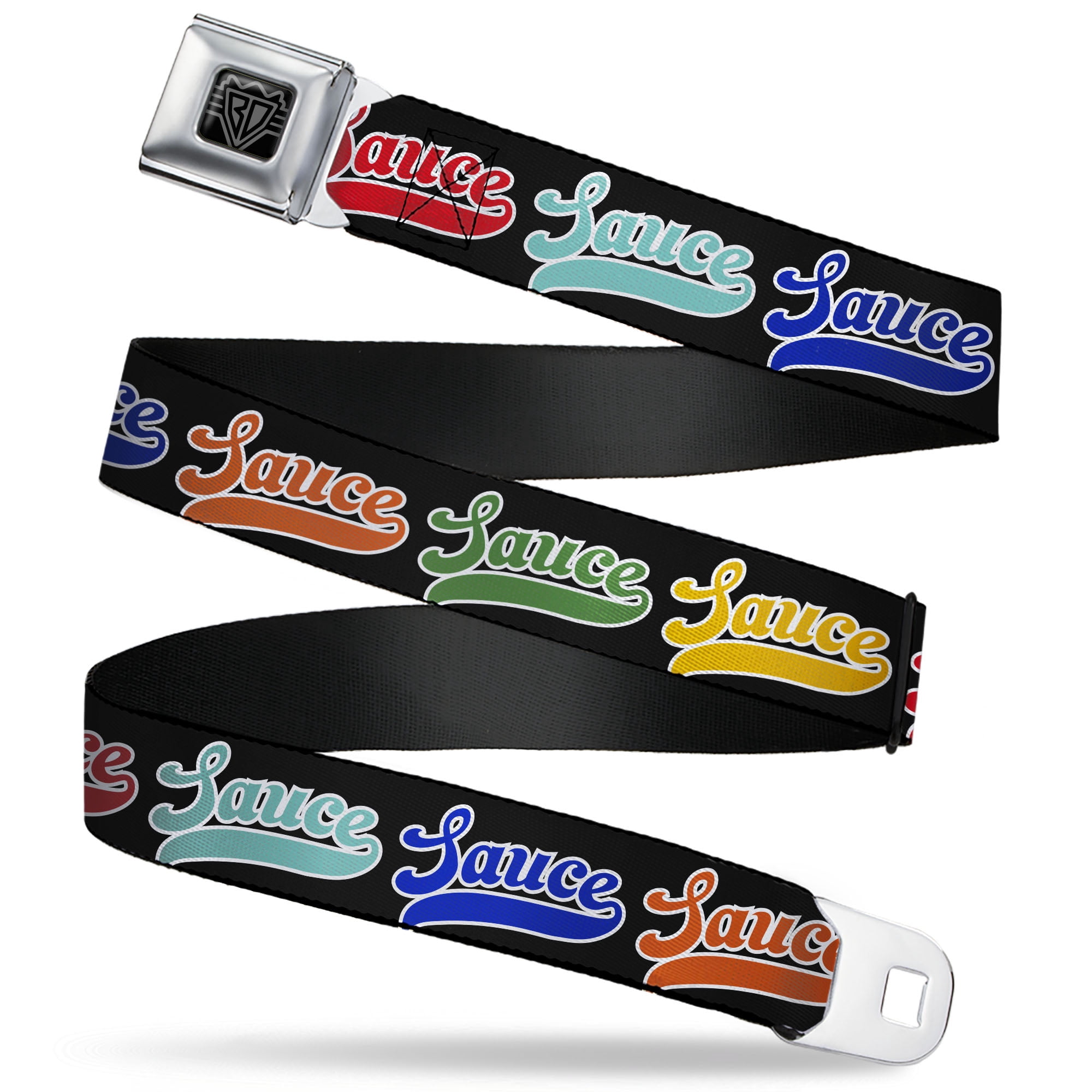 Buckle-Down Belt, Seatbelt Buckle Belt, Sauce Baseball Script Black ...
