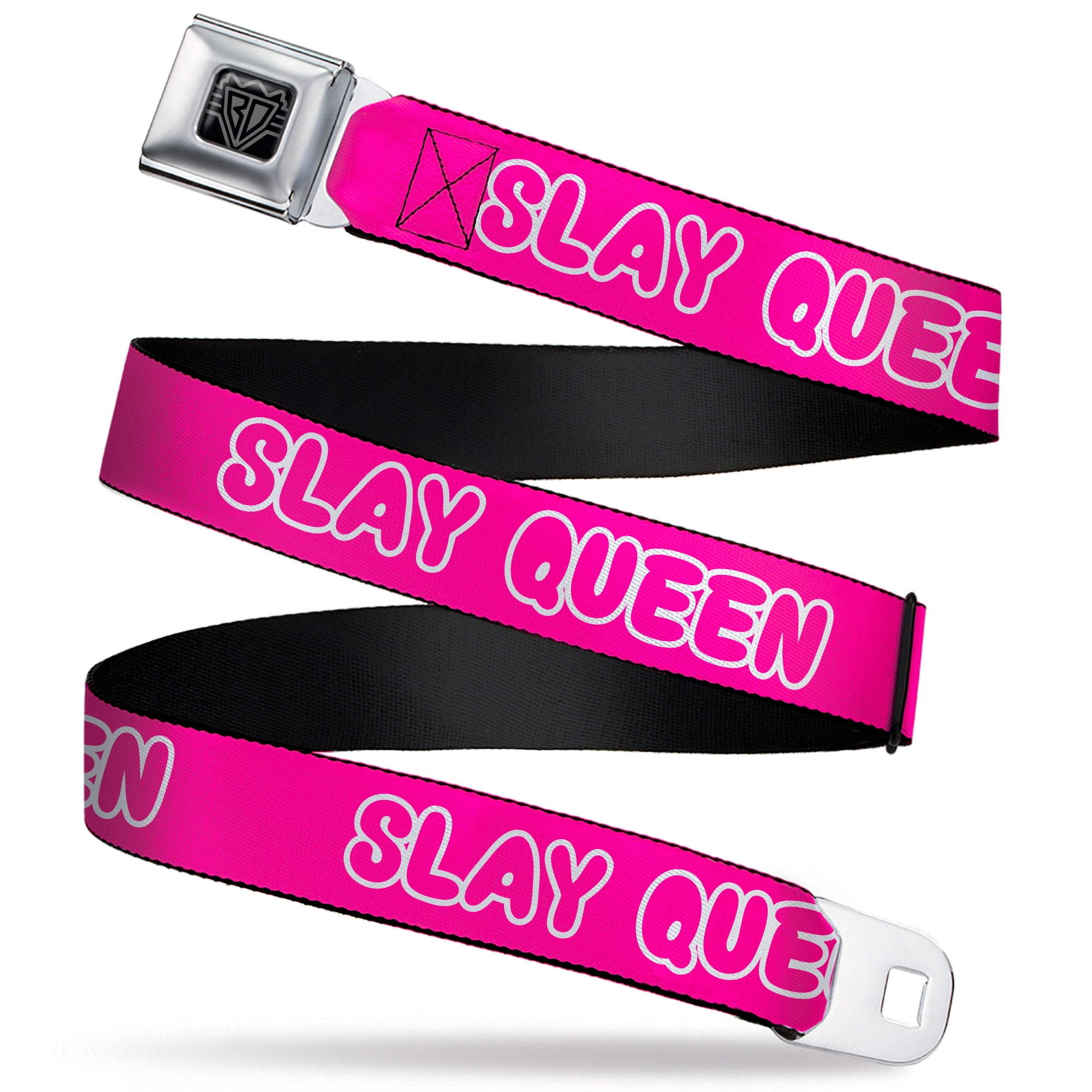 Buckle-Down Belt, Seatbelt Buckle Belt, Slay Queen Bubble Text Pink ...