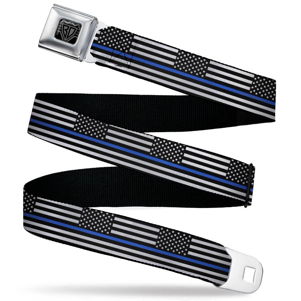 Buckle-Down Belt, Seatbelt Buckle Belt, Thin Blue Line Flag Continuous ...