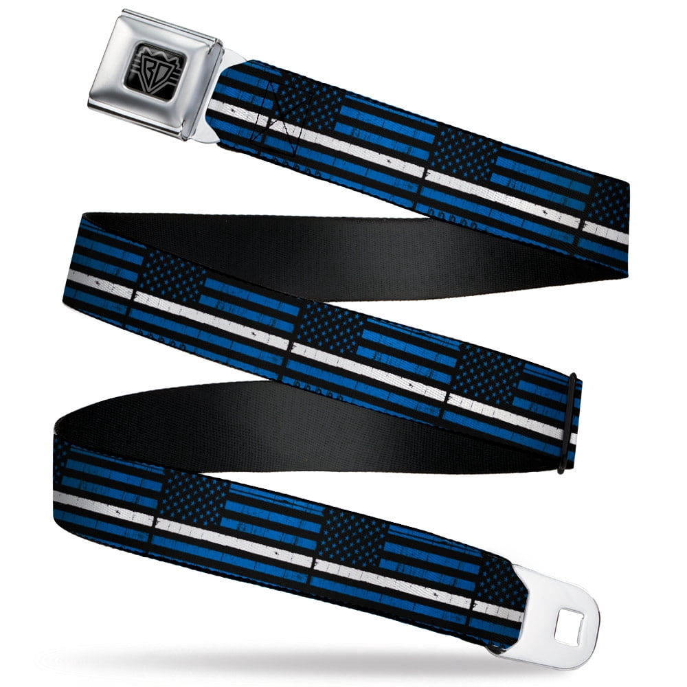Buckle-Down Belt, Seatbelt Buckle Belt, Thin White Line Flag Weathered ...