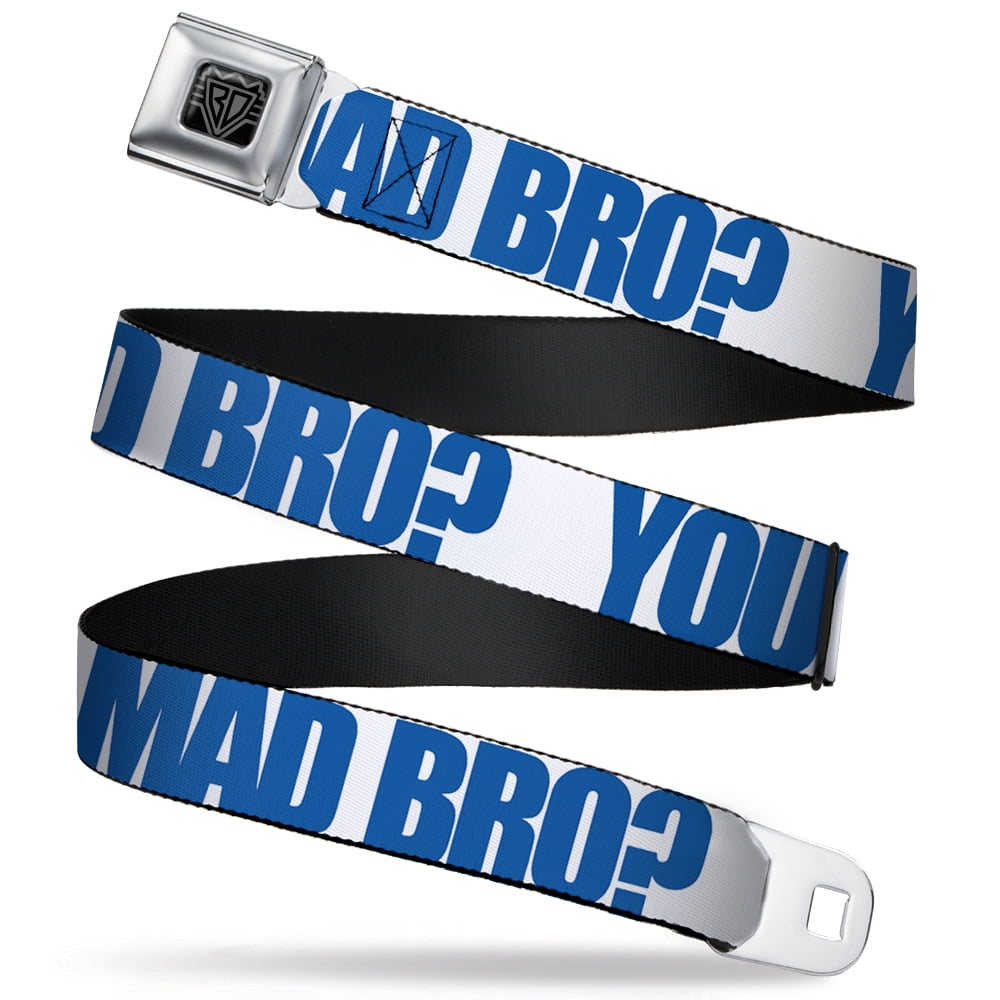 Buckle-Down Belt, Seatbelt Buckle Belt, You Mad Bro White Royal, Youth ...