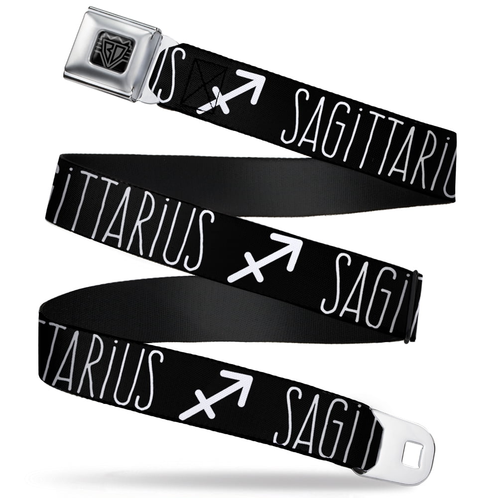 Buckle-Down Belt, Seatbelt Buckle Belt, Zodiac Sagittarius Symbol Black ...