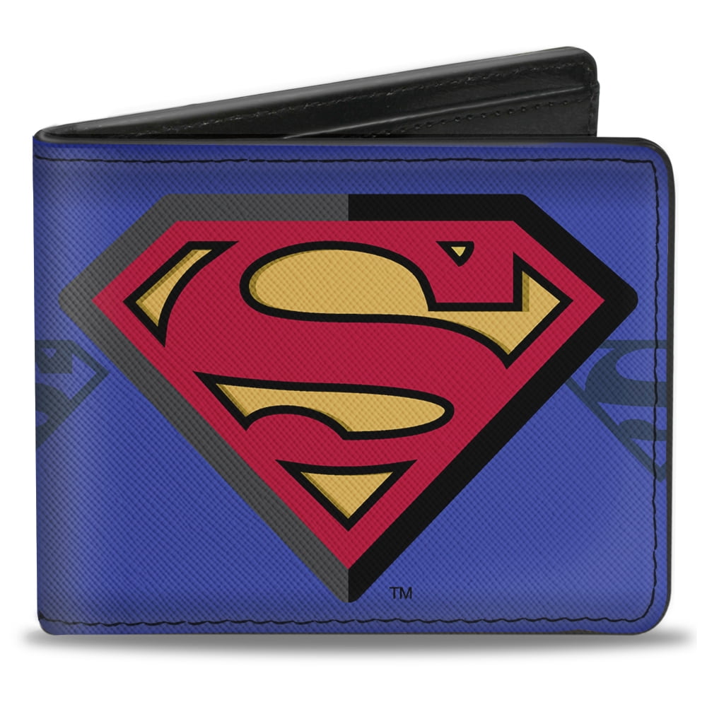 DC Comics Wallet, Bifold, Superman Shield Centered Shield Stripe Blues ...