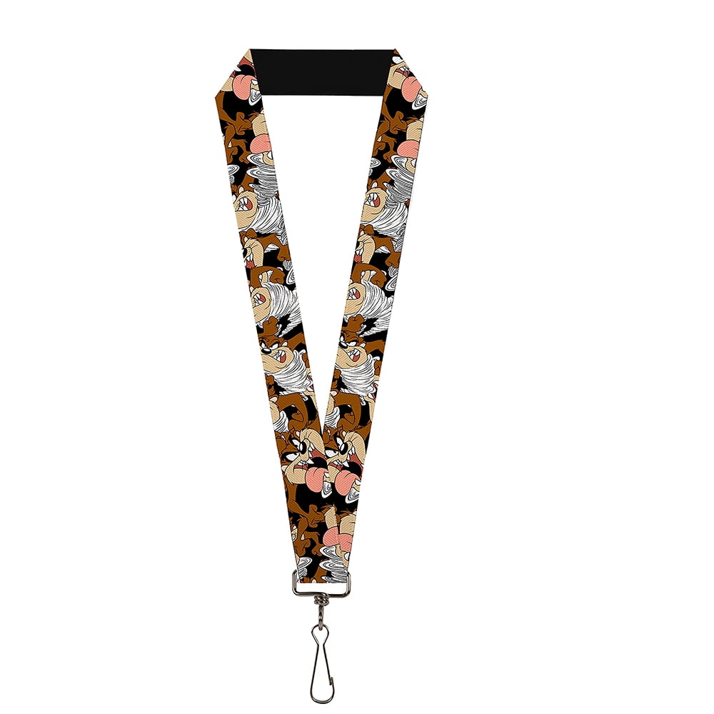 Looney Tunes Lanyard, Tasmanian Devil Vortex Poses Stacked Charcoal ...