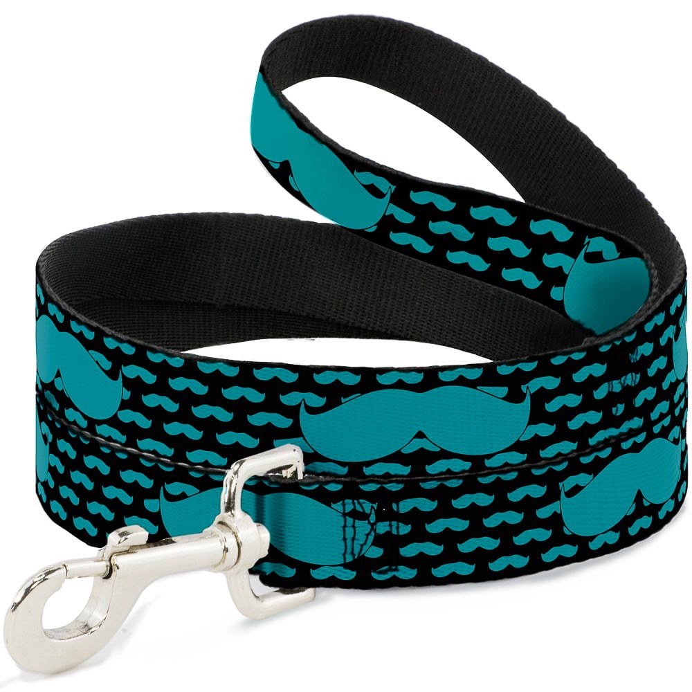 Buckle-Down Pet Leash, Dog Leash, Mustaches Mini Single Repeat Black ...
