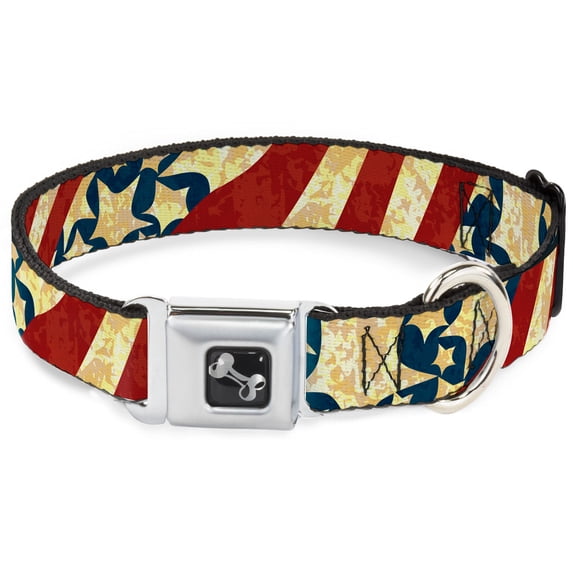 Buckle-Down Pet Collar, Dog Collar Metal Seatbelt Buckle, Americana ...