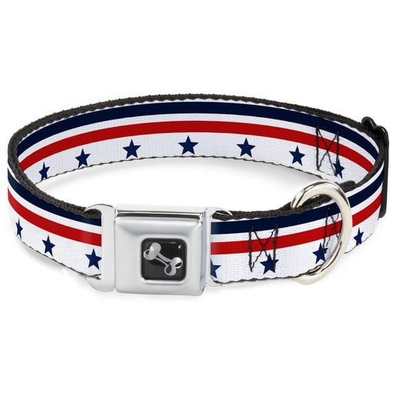 Buckle-Down Pet Collar, Dog Collar Metal Seatbelt Buckle, Americana ...