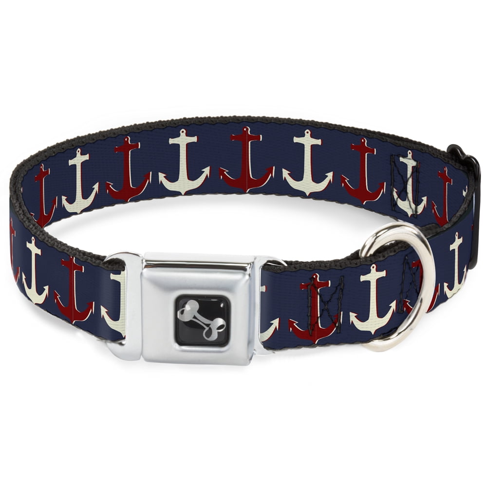 Buckle-Down Pet Collar, Dog Collar Metal Seatbelt Buckle, Anchor Close ...