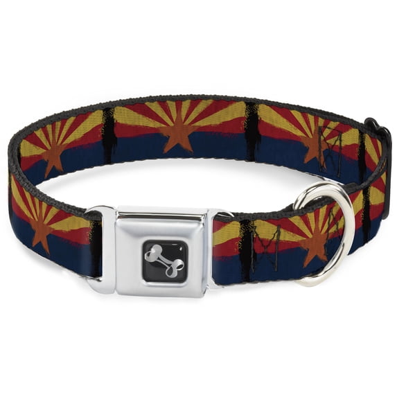Buckle-Down Pet Collar, Dog Collar Metal Seatbelt Buckle, Arizona Flag ...
