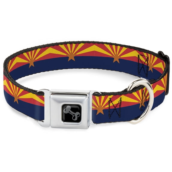 Buckle-Down Pet Collar, Dog Collar Metal Seatbelt Buckle, Arizona Flag ...